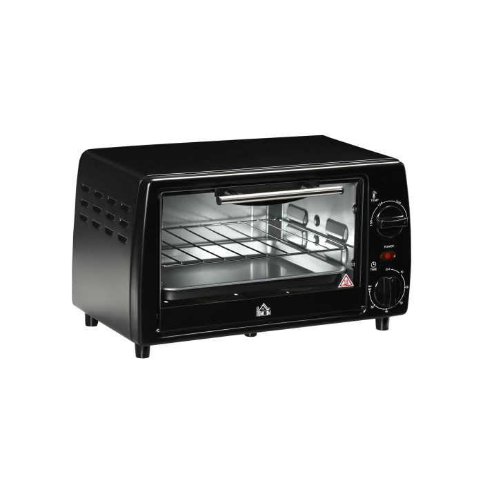 Mini four électrique 10 L 750 W jusqu'à 230 °C avec minuterie 60 min, plaque de cuisson et ...