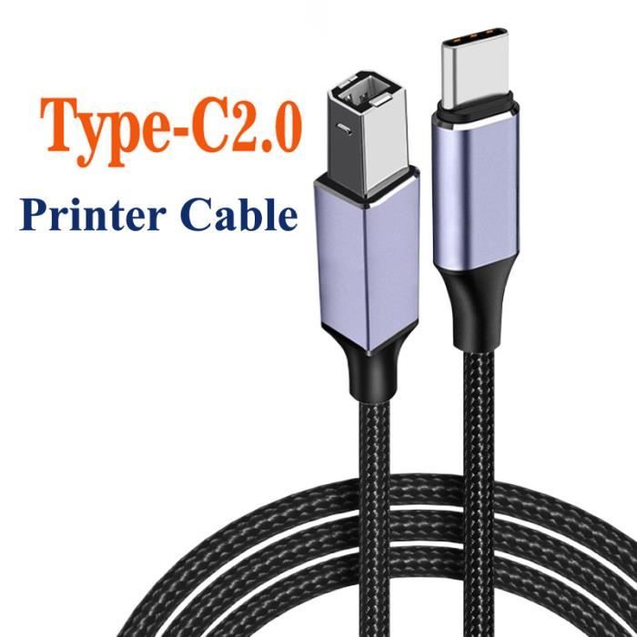 2m - Cordon d'imprirence USB C - Câble d'imprimante USB 2.0 Type-C vers ...