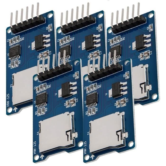 5 X Spi Reader Mémoire Lecteur Micro Sd Tf Memory Card Module Shield