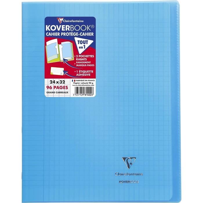 981402C Un Cahier Agrafé Koverbook Bleu-24X32 Cm 96 Pages Grands ...
