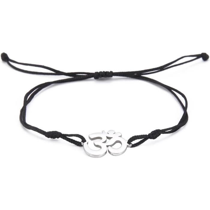 Om Bracelet Pour Hommes Femmes En Acier Inoxydable Symbole Hindou Om Amulette Bracelets Charme ...