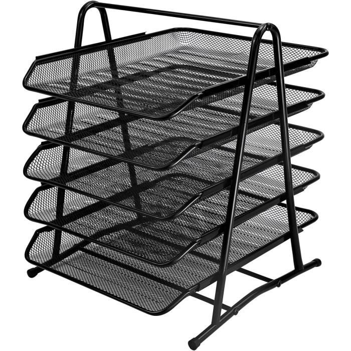 Bac À Courrier À 5 Niveaux, Métalliques Bureau A4 Organisateur, Bac À Documents, Corbeille À ...