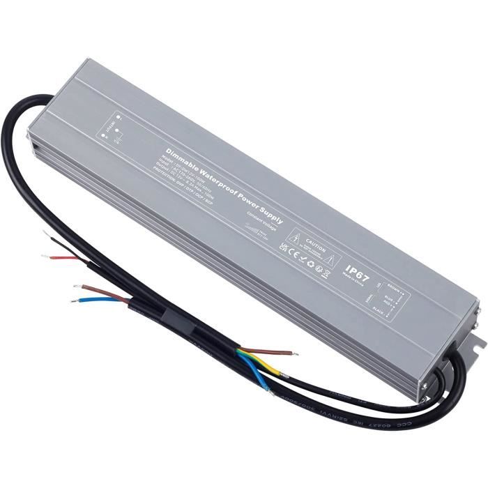 Transformateur 220V 12V Etanche, Dimmable Alimentation LED 12V 200W, IP67 Extérieur Driver LED ...