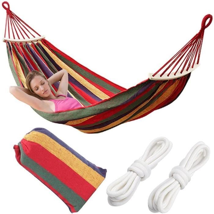 Hamac double extérieur respirant portatif - A157 - Rouge - 190x100cm ...