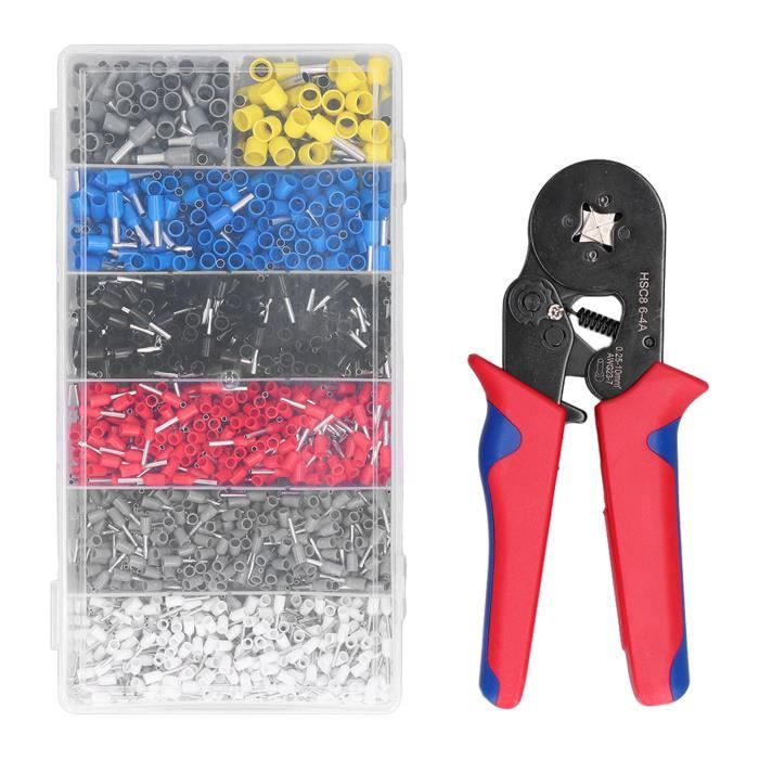 EJ.life kit d'outils de sertissage de fil 1900 pièces/ensemble pince à sertir hexagonale ...