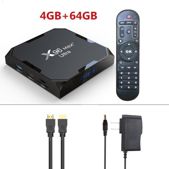 MEDIA STREAMER,4g 64g Boîtier TV X96 Max Plus Ultra Android 11 Amlogic ...
