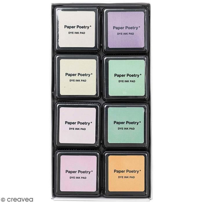 Kit Encreurs - RICO DESIGN - Pastel - 8 pcs - Séchage lent ...