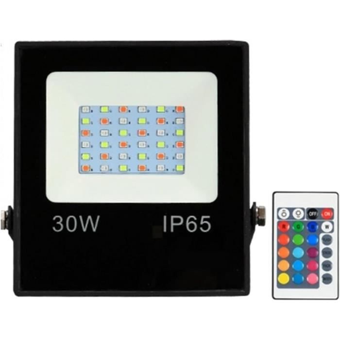 Projecteur LED Rvb avec Télécommande 10W 30W 50W IP66 Étanche Lumière Extérieure LED Projecteur ...