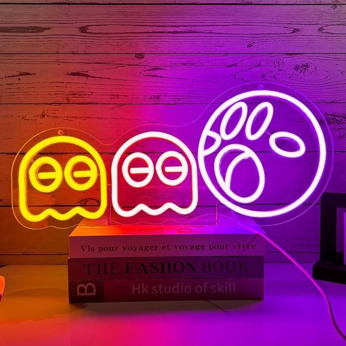 Pacman Enseigne Au Néon Gamer Pour Décoration Led Gaming Neon ...
