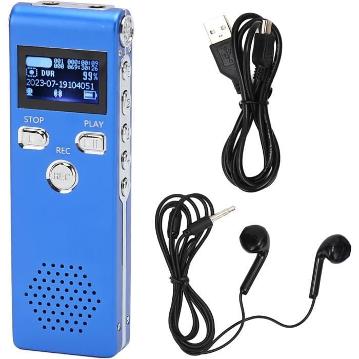 Enregistreur Vocal Numérique 64 Go Avec Lecture, Magnétophone Amélioré Par Charge Usb Pour ...