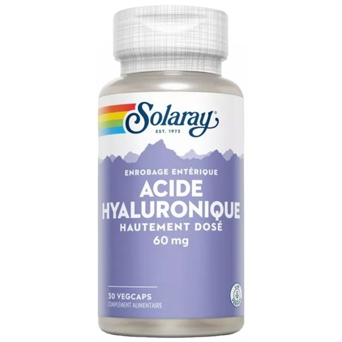 Acide hyaluronique 60 mg - Peau et Articulations 30 capsules - Solaray ...