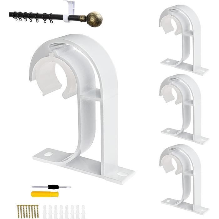 GZhaimai 4 Pièces Support Tringle Rideaux Plafond, Fixation Tringle ...