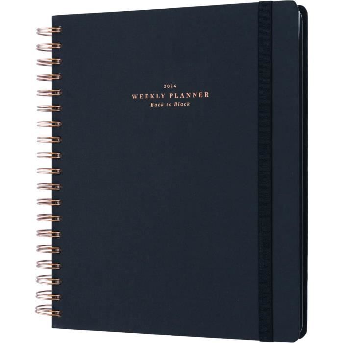 Agenda Grand Format 2023 2024 Back to Black | Agenda Semainier de Août ...