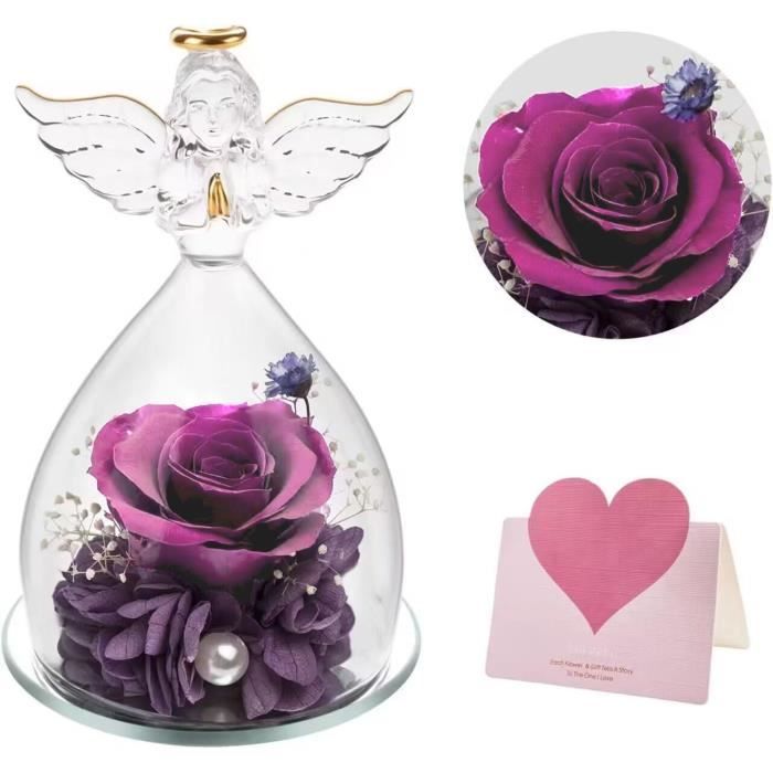 SHOKUTO Cadeau Femme-Les Roses éternelle Figurines d'ange en Verre ...