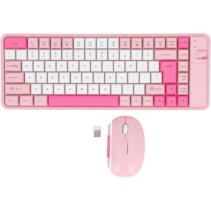 Ensemble Clavier Et Souris Sans Fil, 84 Touches Qwerty, 2,4 Ghz ...