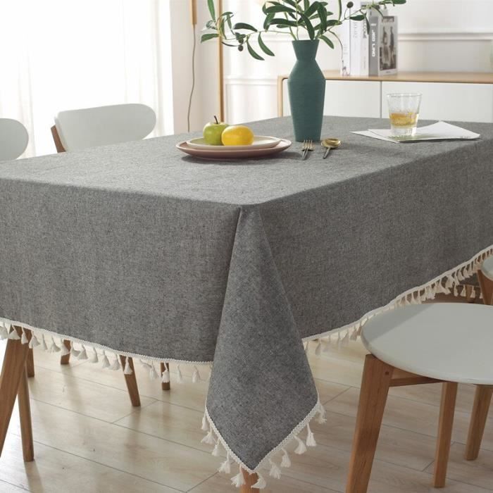 Light grey 90 * 90 cm -Nappe De Table à pampilles, nappe De Table ...