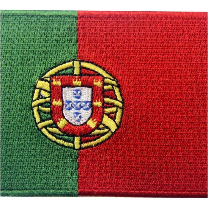 Badge Brodé Thermocollant, Ecusson à Coudre, Drapeau du Portugal ...