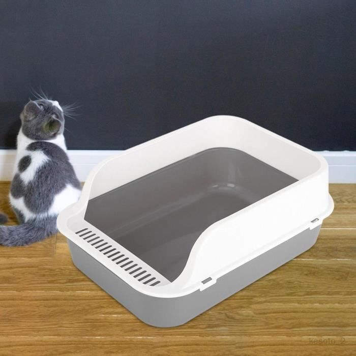 Bac à litière pour chat, bac à litière pour animaux de compagnie, bac à ...