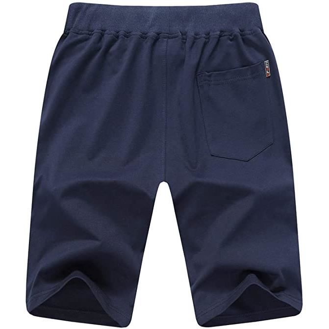 Short de Running Homme en Coton Respirant avec Poches Zippées - Gris ...