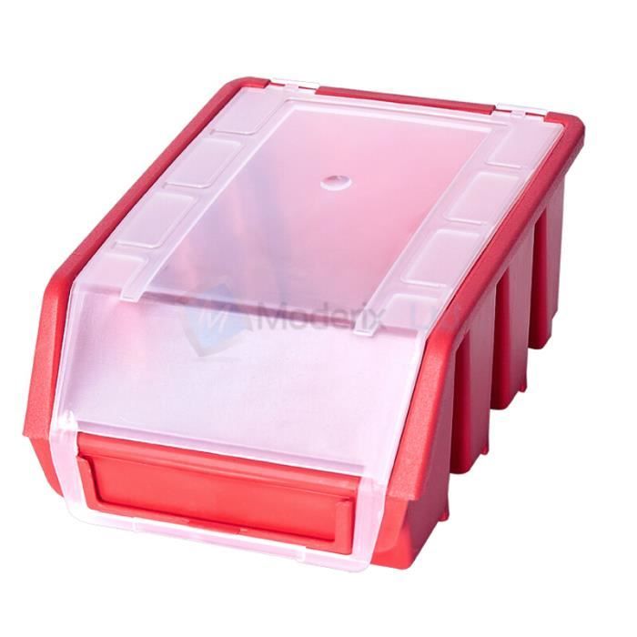 18 x Ergo Petit+ Rouge Bac de rangement Bacs en plastique 116x161x75 ...