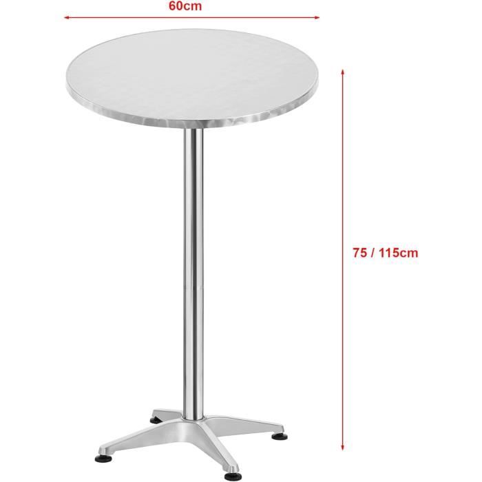 Table de Bistrot Ronde à Plateau Rabattable Table de Bar à Hauteur ...