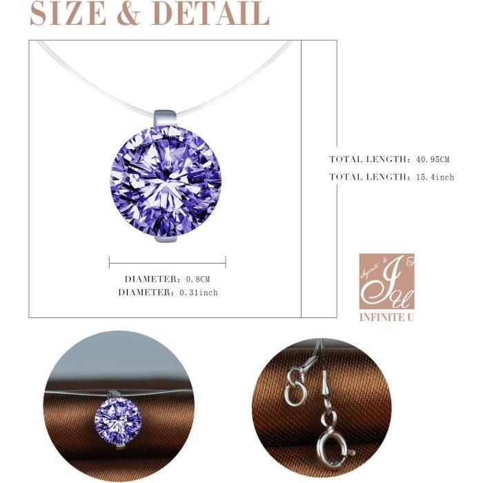 Collier Invisible Femme Collier De La Clavicule Élégant Solitaire ...