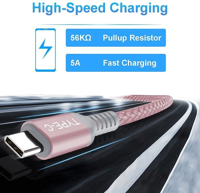 Rose Rose Cable USB C vers Type C 100W 3M 2-Pack,Charge Rapide Cordon ...