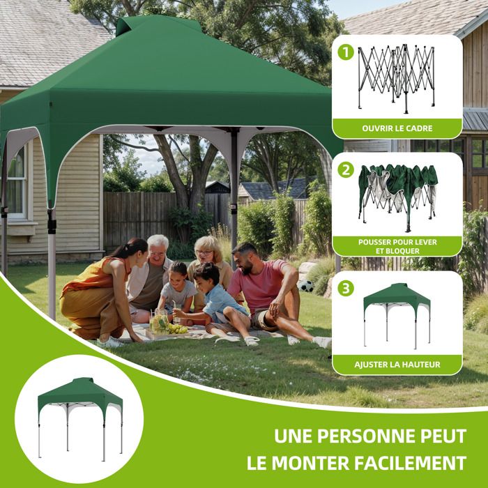 YITAHOME Tonnelle Pop-up Instantanée 3 x 3 m - Pliable - avec Sac à ...