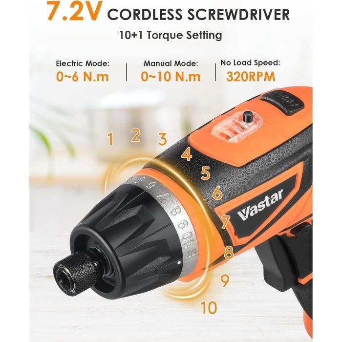 Visseuse Electrique Devisseuse Sans Fil 7.2V, 5.5Nm Avec 2.0Ah Batterie ...
