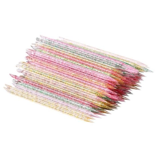 100Pcs Bâton de Cuticule, Repousse Cuticule,Batonnets en Plastique ...