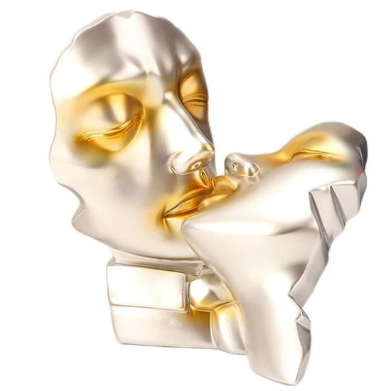 Résine Sculpture Amoureux Statue Abstraite Figurines Couple Art Maison Argent - Cdiscount Maison