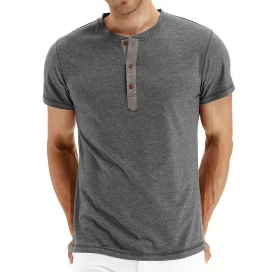 Tee Shirt Homme Fashion à Manches Courtes Col Arrondi Slim Fit Confort ...