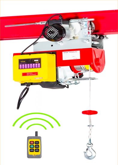 Palan électrique à câble 500/1000kg 18/9m 1,6 kW 230 V avec chariot motorisé télécommande SANS ...