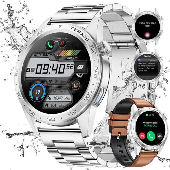 Smartwatch Pour Homme Avec Fonction Téléphone, Montre Intelnte Hd 1,32" Avec Moniteur De ...