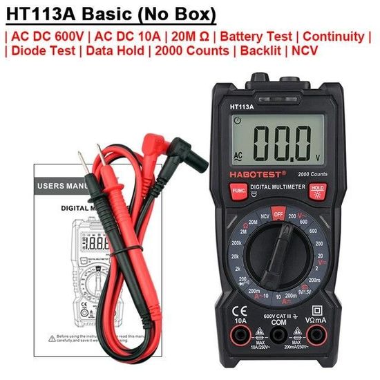 Multimetre,HT113A Manual Tester--multimètre numérique professionnel ...