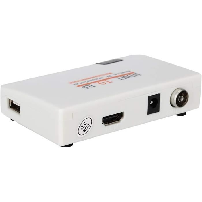 Convertisseur Coaxial Modulateur RF HDMI, Adaptateur D'entrée Vidéo Numérique HD Démodulateur ...