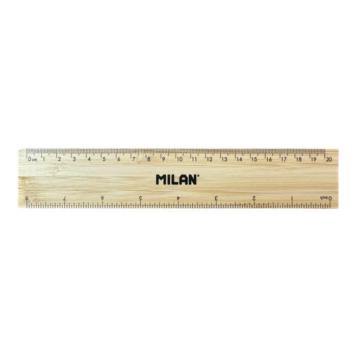 Règle - Double décimètre - 20cm - Bois bambou - Scolaire - Milan ...