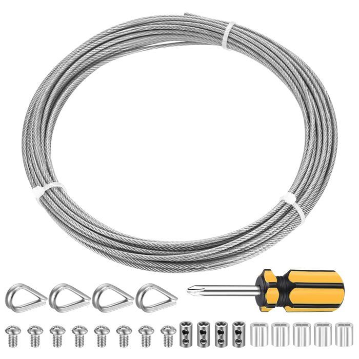 YSFMODE-Cable Acier 2MmX10M,CâbleMétallique En Acier Inoxydable,Cable ...