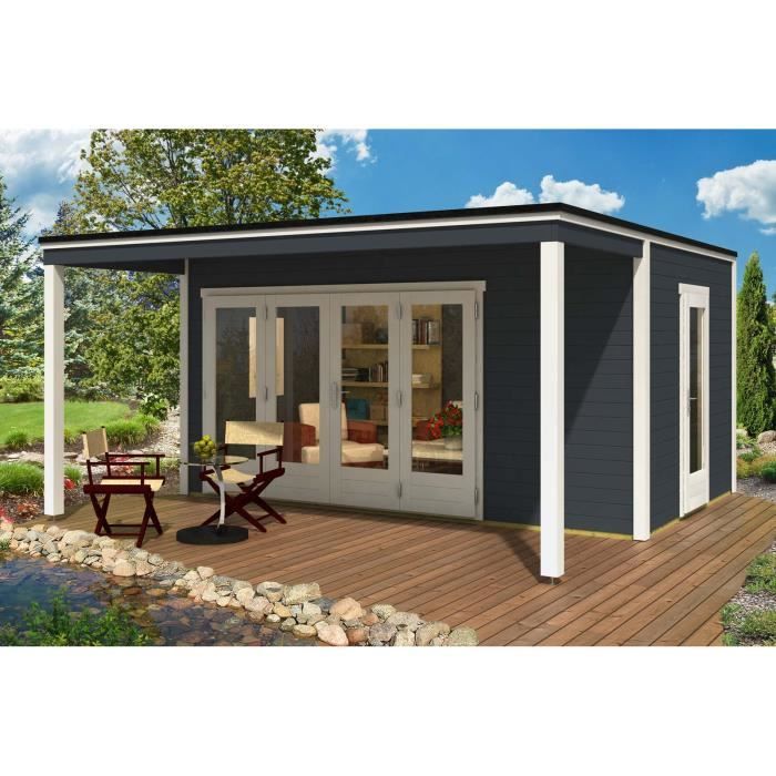 Abri de jardin design Cubus-Avant 44 ISO Alpholz 5x5m naturel 44mm 23m² ...