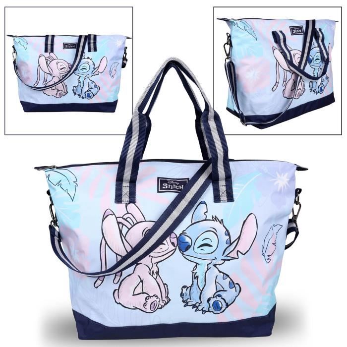 Sac de voyage - STITCH - Disney - Tissu bleu - Grand format - 54x18x23 cm