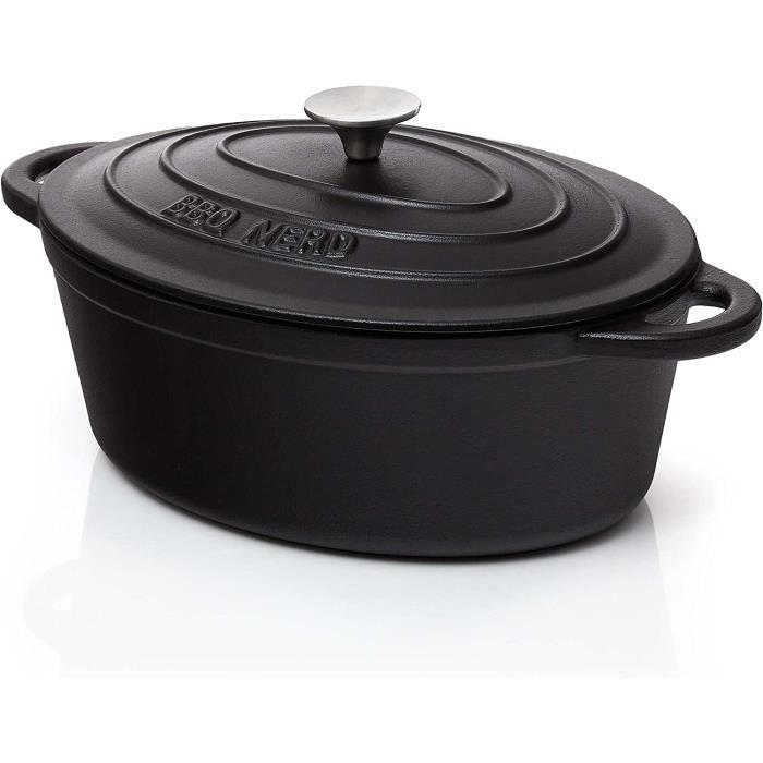 Cocotte ronde avec couvercle 6,3 l en fonte avec revêtement émaillé ...