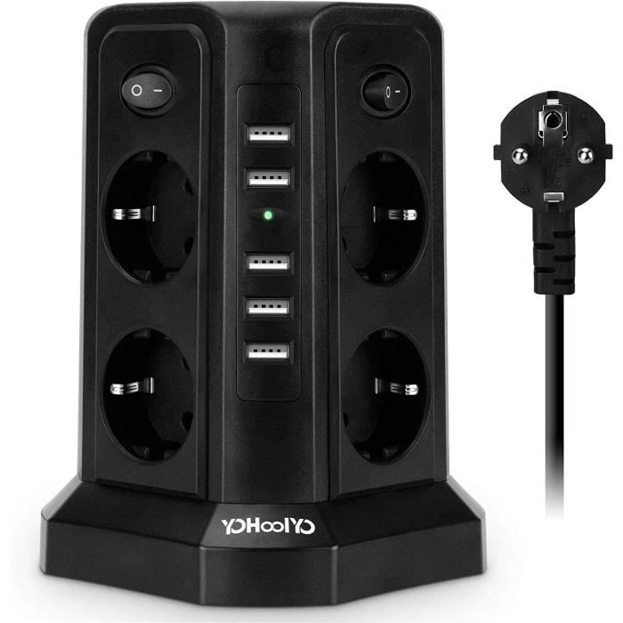Tour Multiprise Parasurtenseur Parafoudre Avec 8 Prises Electrique Et 5 ... Tour Multiprise Parasurtenseur Parafoudre Avec 8 Prises Electrique Et 5 ...