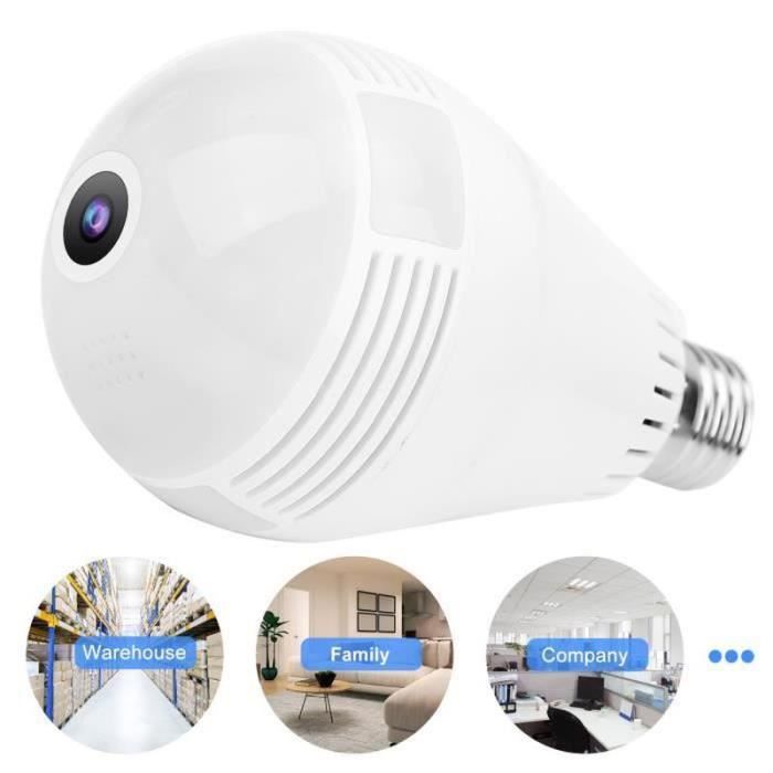 Caméra ampoule Caméra ampoule panoramique 1080P haute définition ...