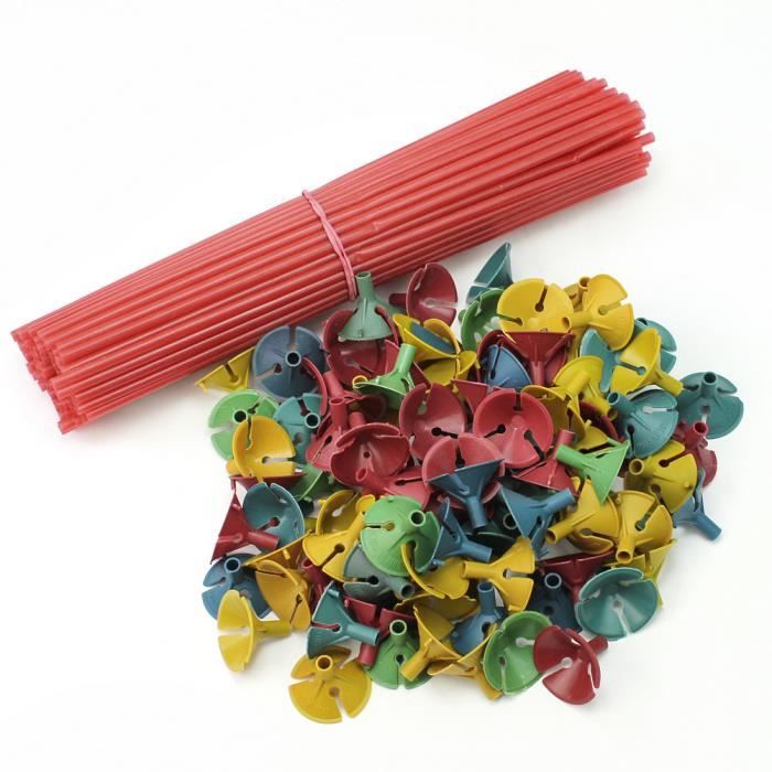 100 x Tige à Ballon Sticks Support Matraque Bâtons en Plastique ...