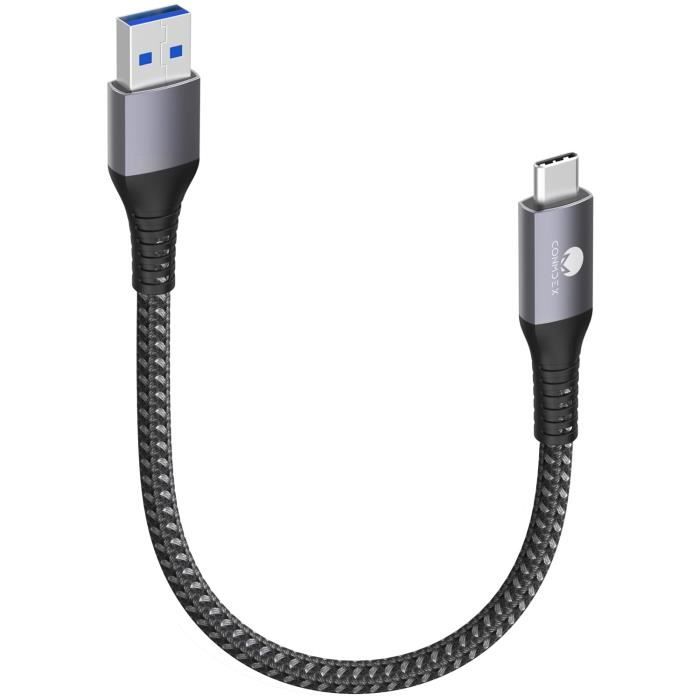 Câble USB C Court 30cm-0.3M 10Gbps USB3.1 Gen2 Câble de Données Type C ...
