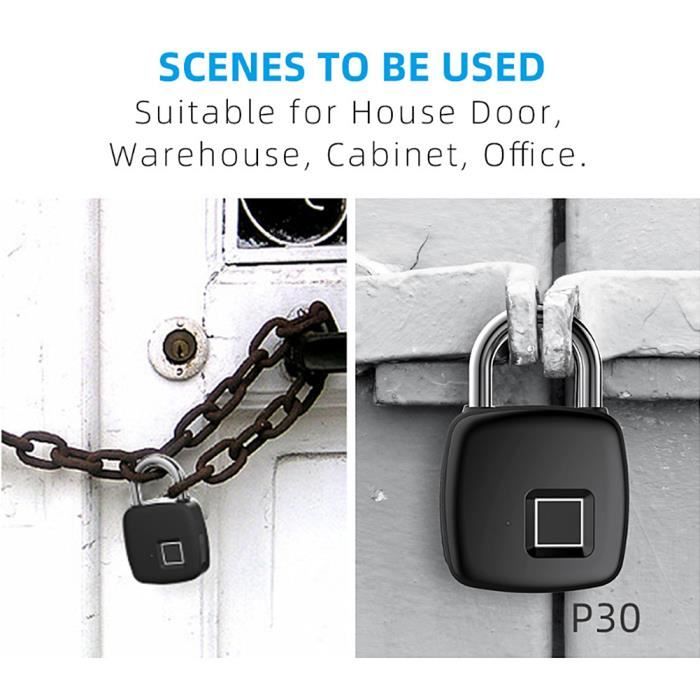 EJ.life Serrure clé intelligente Smart padlock for fingerprints, USB ...