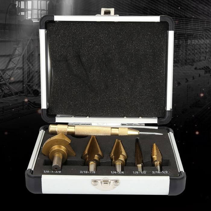 EJ.life ensemble de foret étape 6 pièces 1 boîte HSS titane placage ...