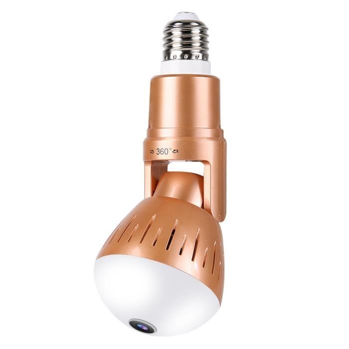 GOTOTOP Caméra infrarouge Caméra panoramique HD 1080P 360 ° Ampoule de ...