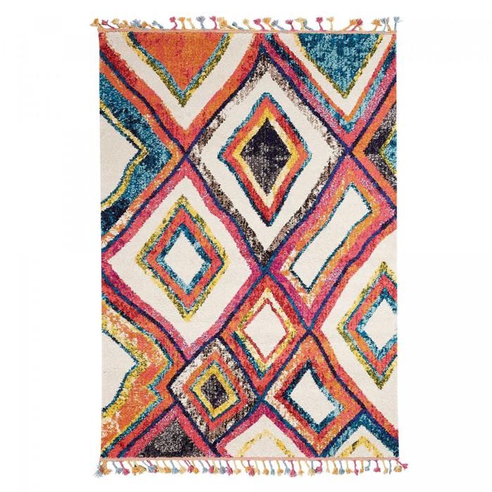 Tapis berbère 160x230 tissé motif ethnic LYN5 OURIKA violet - Cdiscount Maison