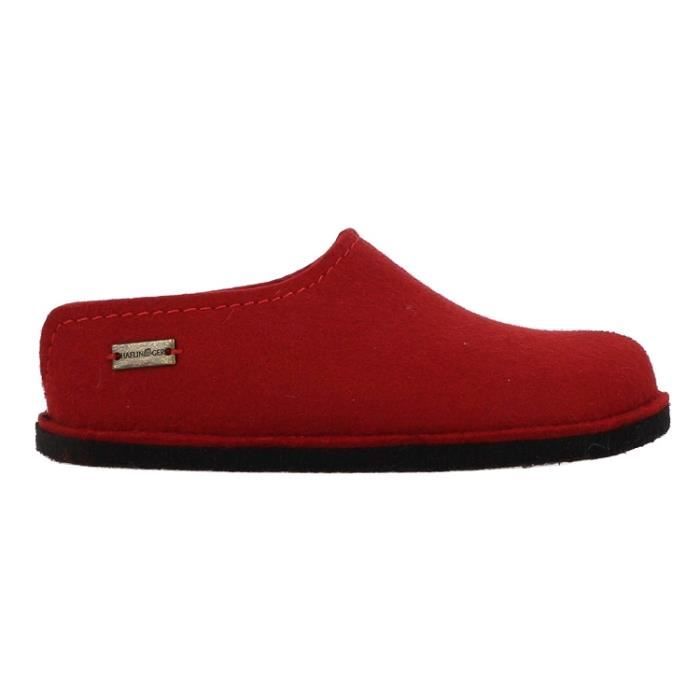 Chaussons - HAFLINGER - FLAIR SMIL - Rouge - Feutre de laine - Doublure ...